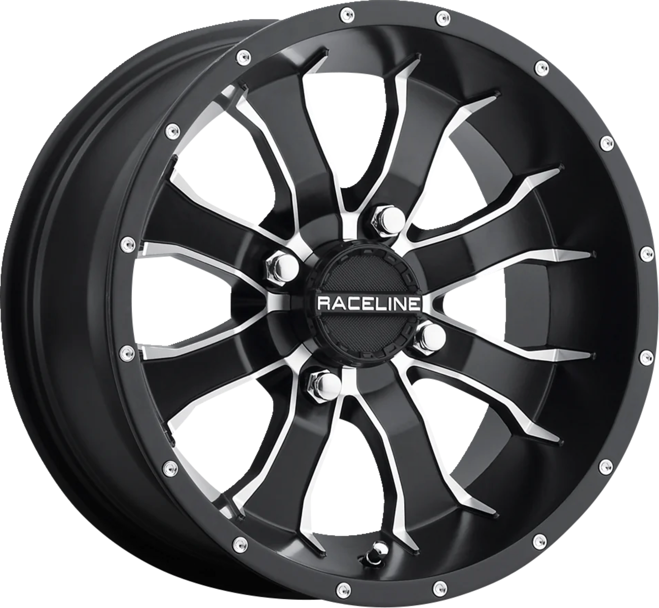 Raceline Wheels Mamba 12x7 Black/Machined Wheel * A7727011-52 for 4/110 ...