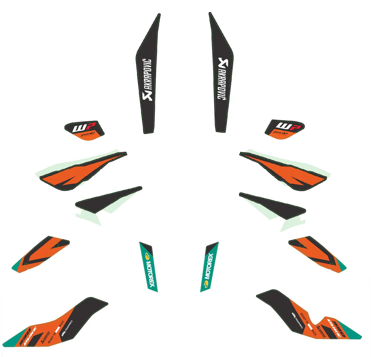 KTM Factory Graphics Kit 990 Duke/R 24-25: AOMC.mx