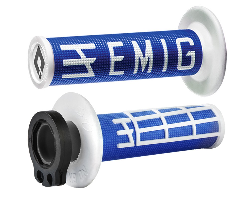 ODI Emig Racing V2 Grips (Blue/White): AOMC.mx