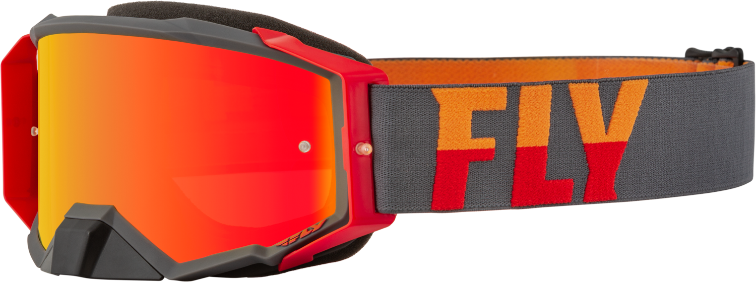 Fly Racing Zone Pro Goggle with Red Mirror/Amber Lens (Grey/Red): AOMC.mx