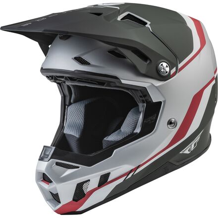 2022 Fly Racing Youth Formula CC Driver Helmet (Silver/Red/White): AOMC.mx