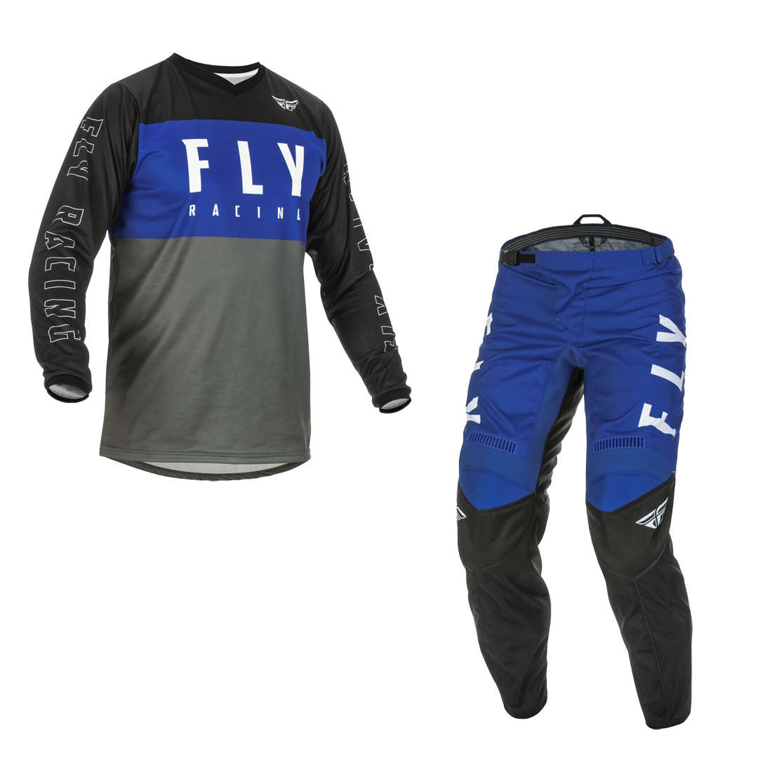 2022 Fly Racing F-16 Gear Set (Blue/Grey/Black): AOMC.mx