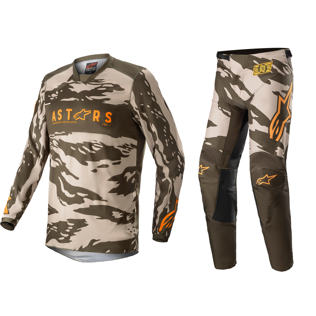 2022 Alpinestars Racer Gear Set Youth (Brown Camo/Orange): AOMC.mx