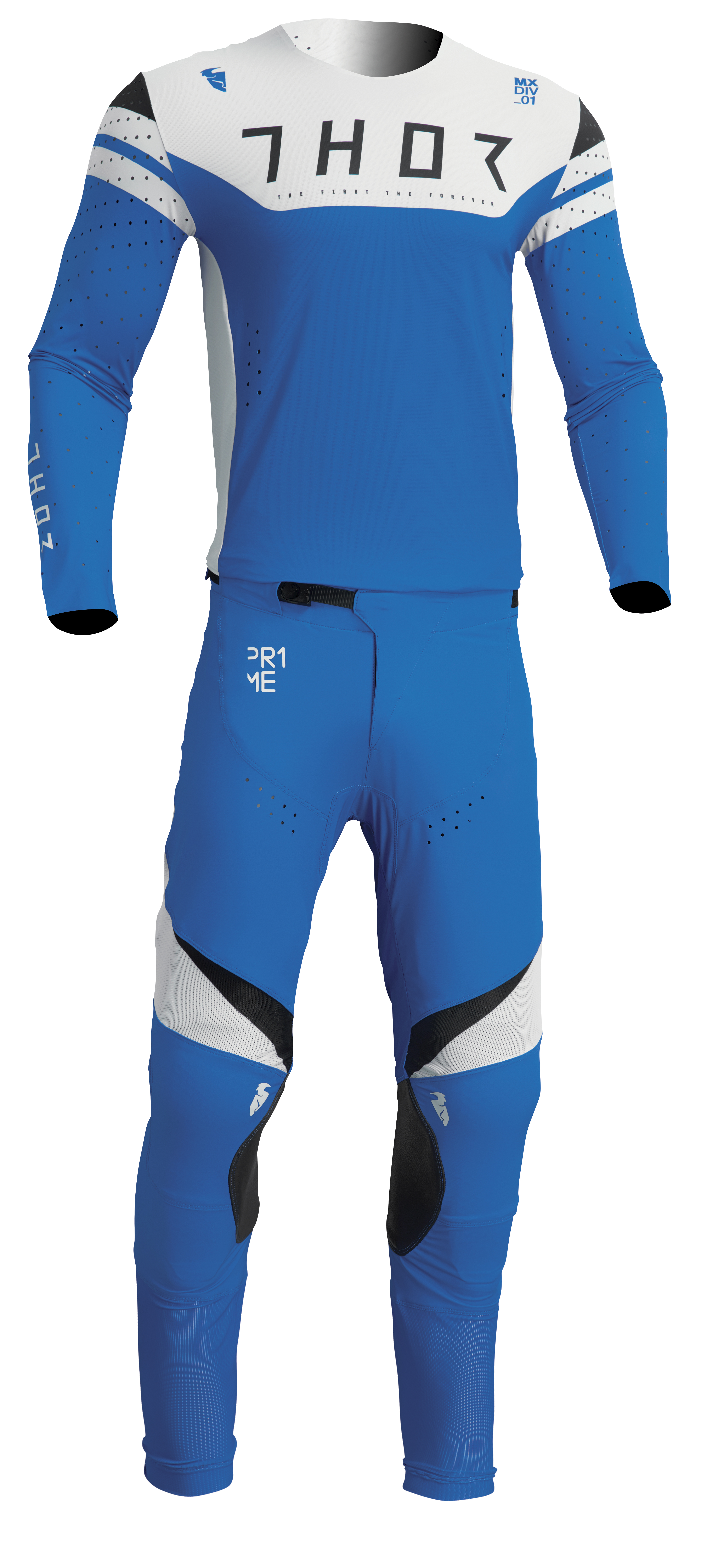 2023 Thor Prime Rival Gear Set (White/Blue): AOMC.mx