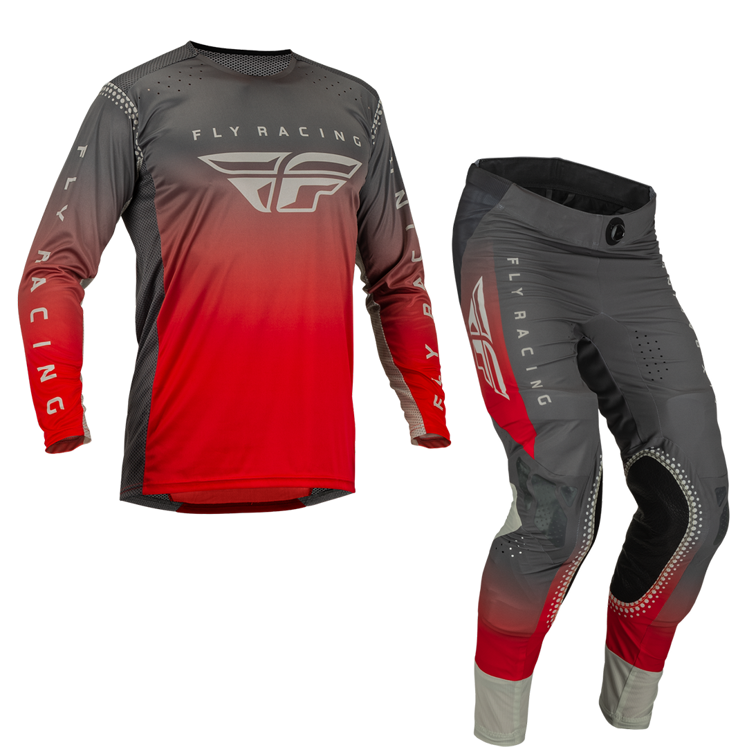 2023 Fly Racing Lite Gear Set (Red/Grey): AOMC.mx