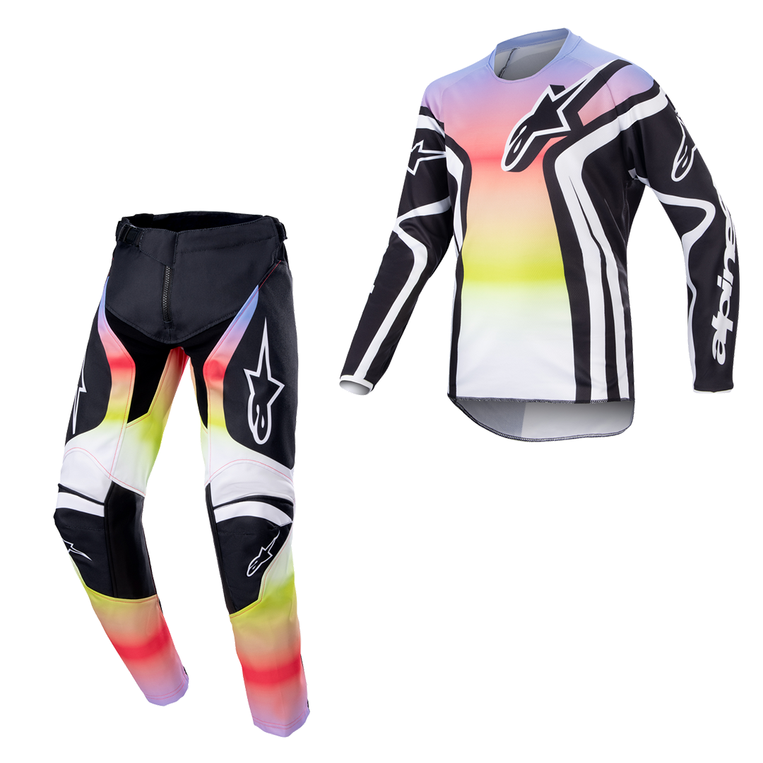 2023 Alpinestars Youth Racer Semi Gear Set (Black/Multi): AOMC.mx