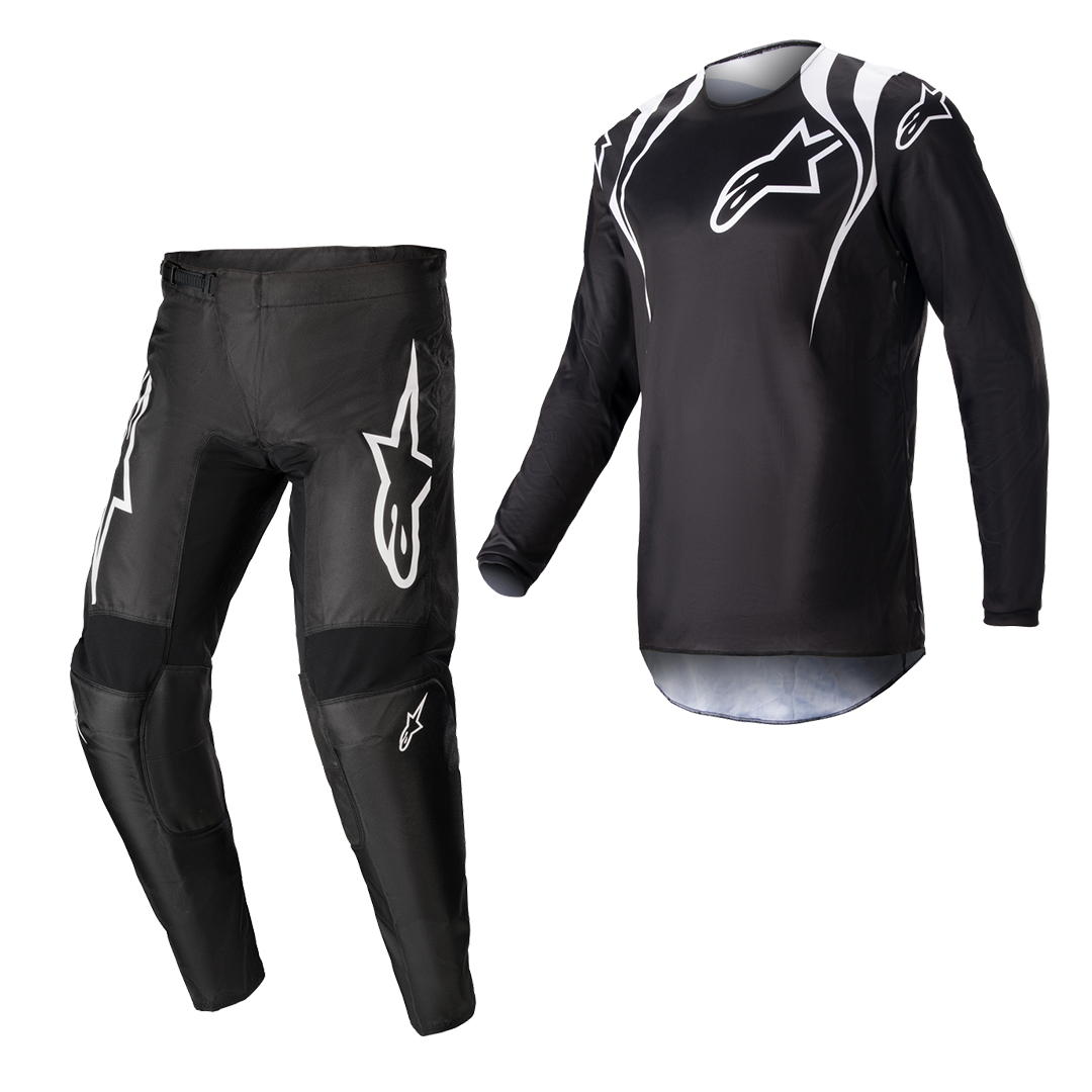 2023 Alpinestars Fluid Narin Gear Set (Black/White): AOMC.mx