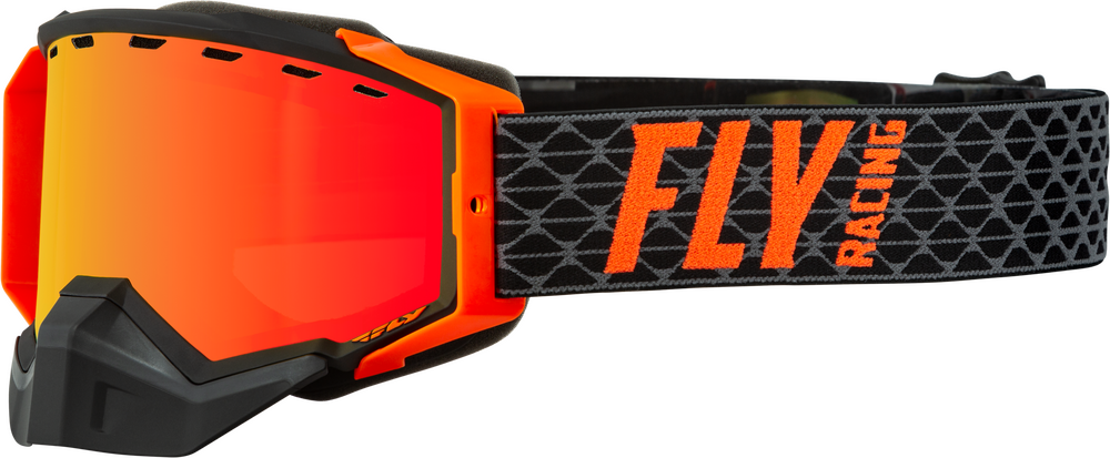 Fly Racing Zone Snow Goggle Black/Orange W/ Red Mirror/Amber Lens