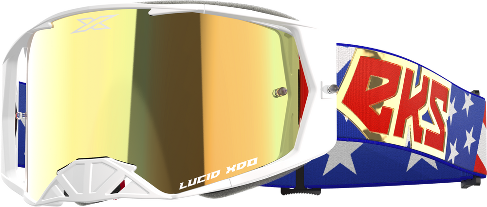 EKS Lucid USA Stars and Strips Goggle Gold Mirror Lens: AOMC.mx