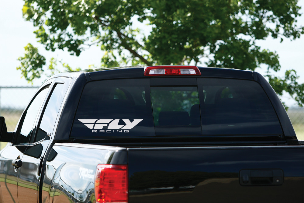 Fly Racing Window Decal 20" Die-Cut (White): AOMC.mx