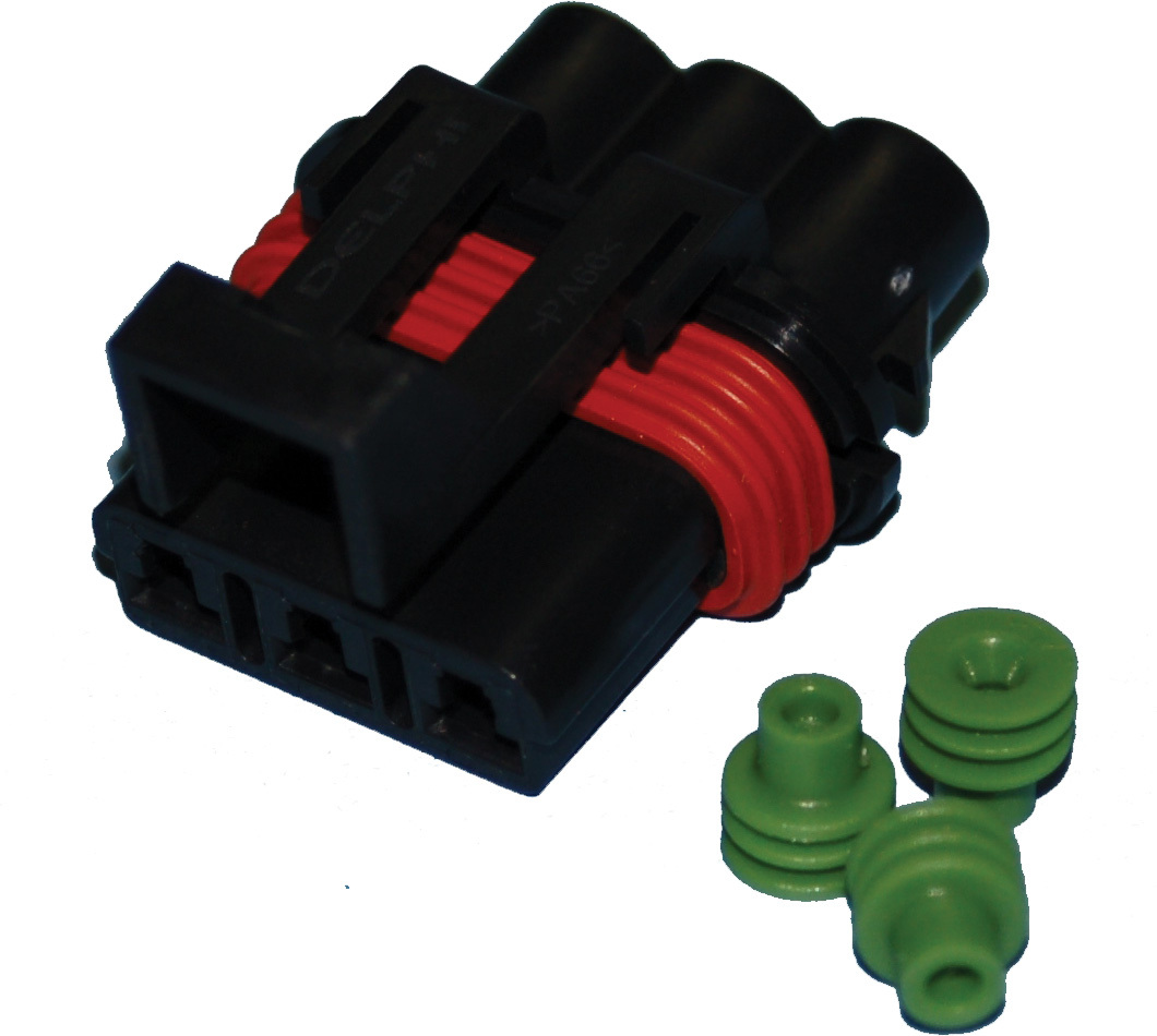 Delphi Packard Weatherpack 3 Wire Female Connector - NAMZ CUSTOM CYCLE