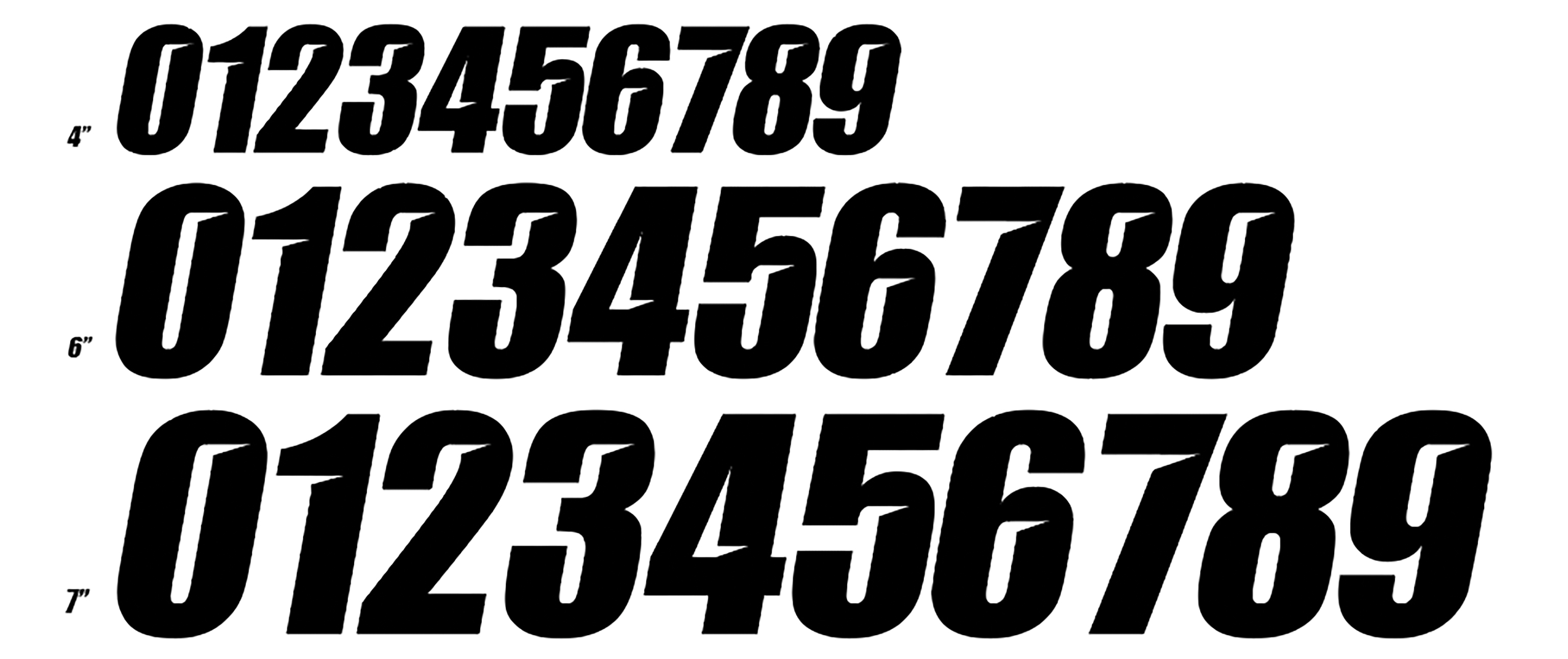 D-COR #6 Black 6 Slash Series Motorcycle Number Plates (3 Pack): AOMC.mx